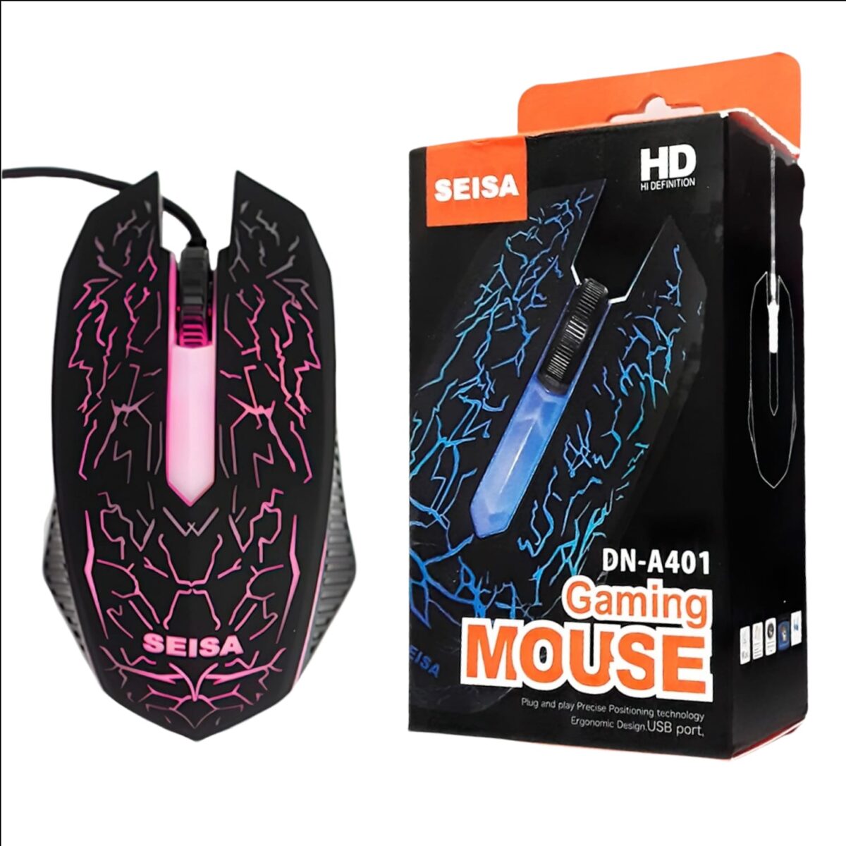 Mouse Gamer Seisa DN-A401 Luces RGB | conectarg